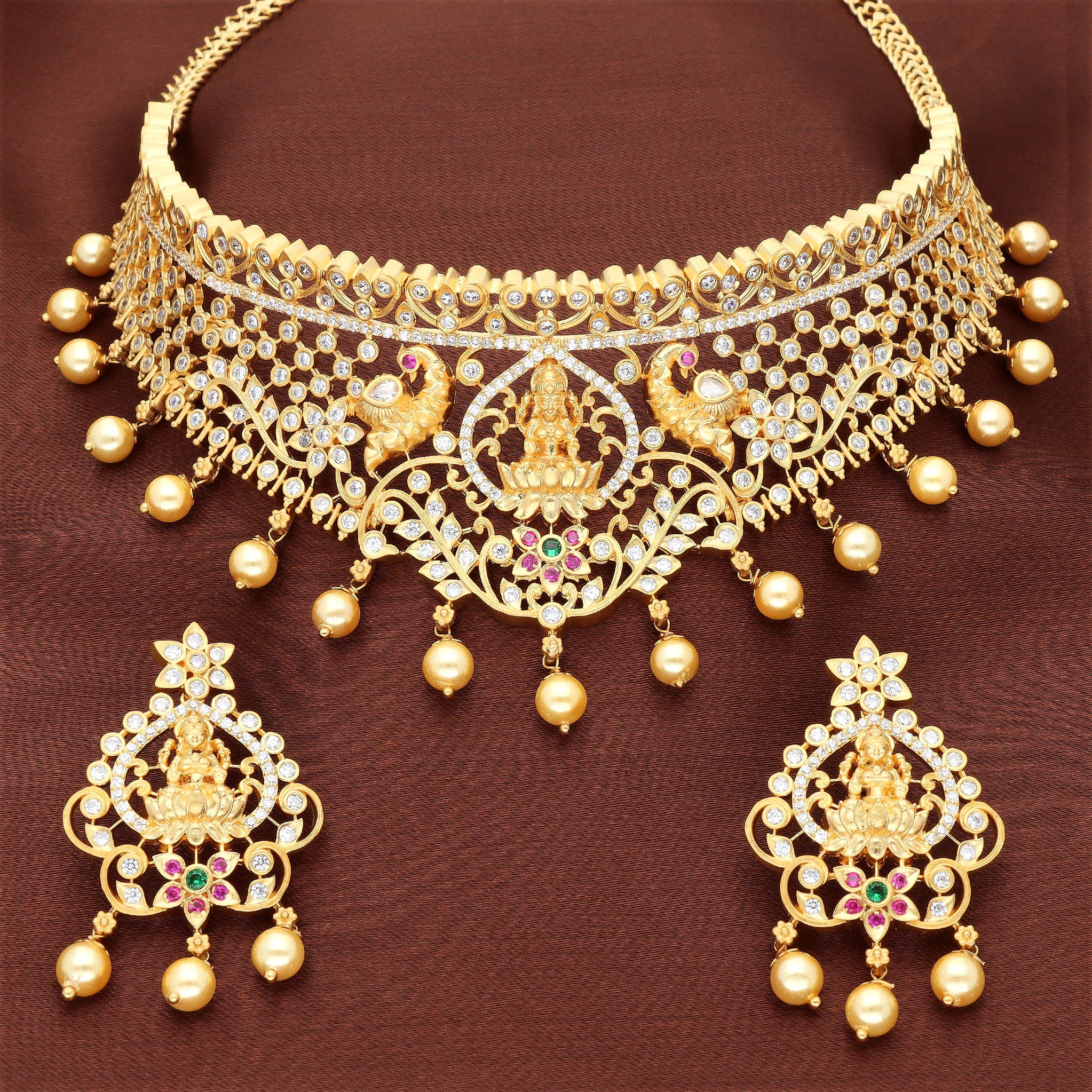 Lakshmi Devi Zirconia Choker Set – Veeha Beauty