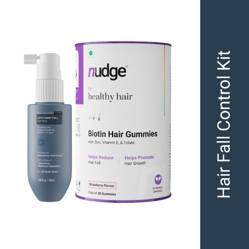 Nudge Biotin Hair Gummies & Hair Fall Control Kit – Veeha Beauty