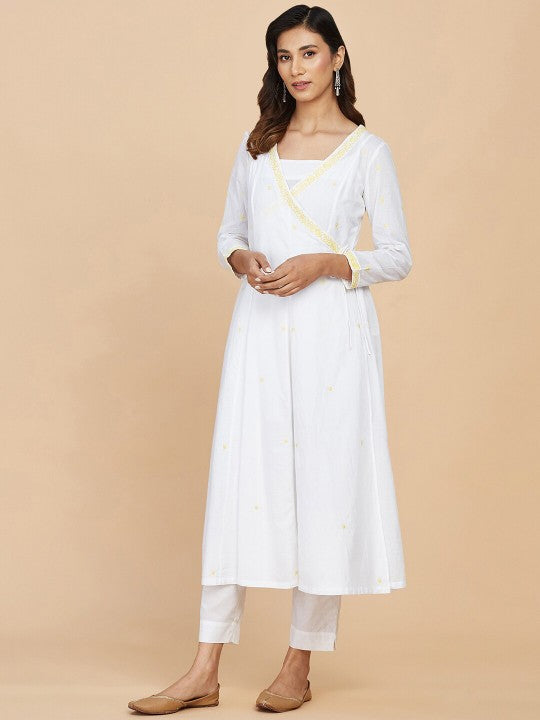 Fabindia Floral Embroidered Cotton Kurta – Veeha Beauty