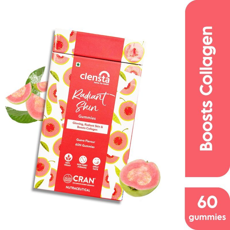 Clensta Radiant Skin Gummies Pomegranate Extract-Guava Flavour - 60 Gu ...