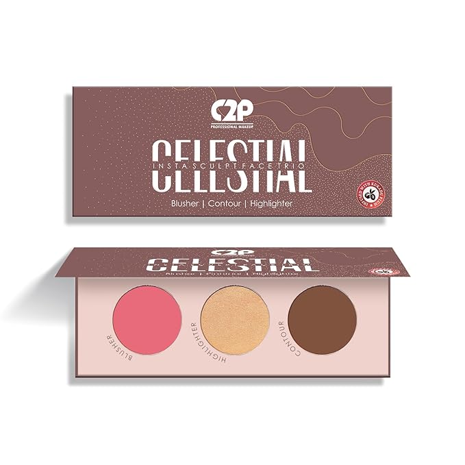 C2P Pro Celestial Insta Sculpt Face Palette for Makeup - Includes Blus ...