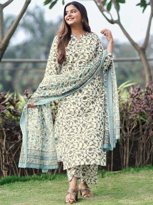 Libas Floral Vine Pure Cotton Kurta Set – Veeha Beauty