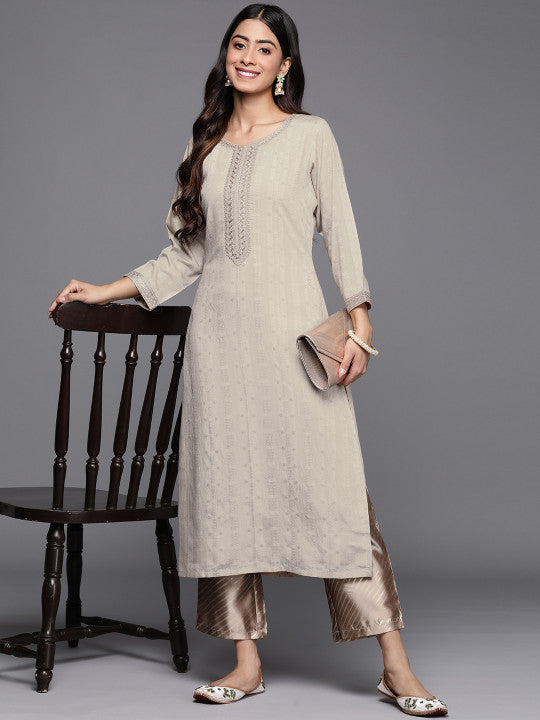 Libas Woven Design Pastels Dobby Kurta – Veeha Beauty