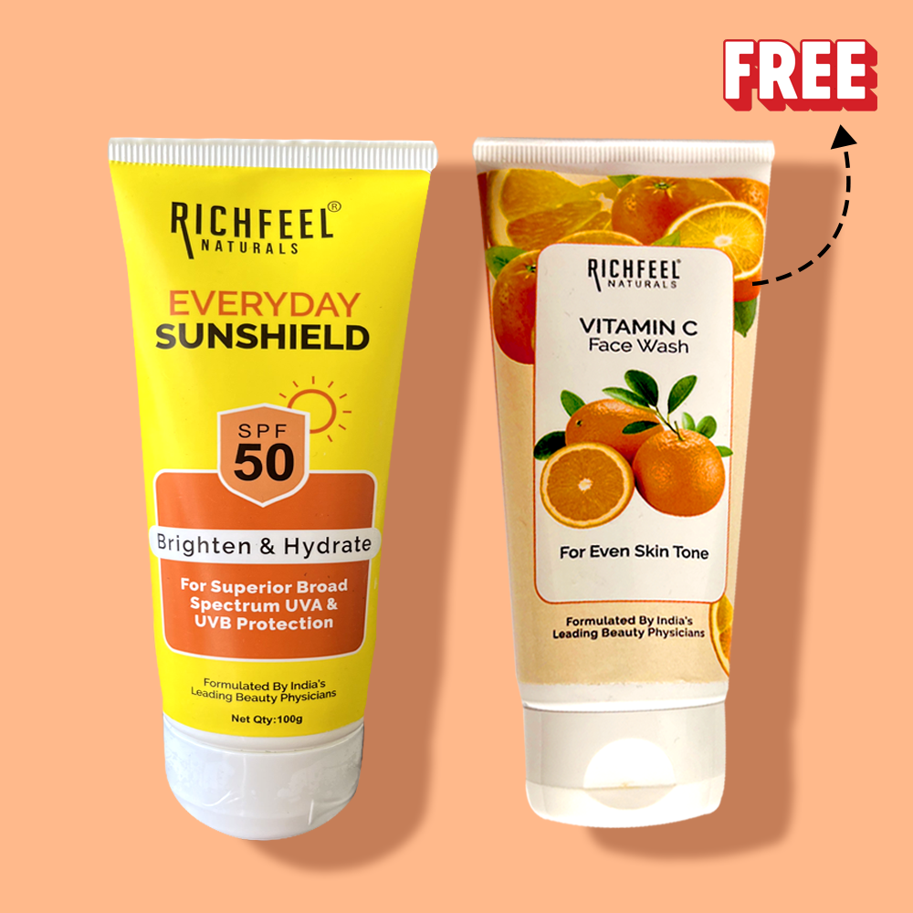 Richfeel Naturals Sunshield SPF 50 with Free Face Wash – Veeha Beauty