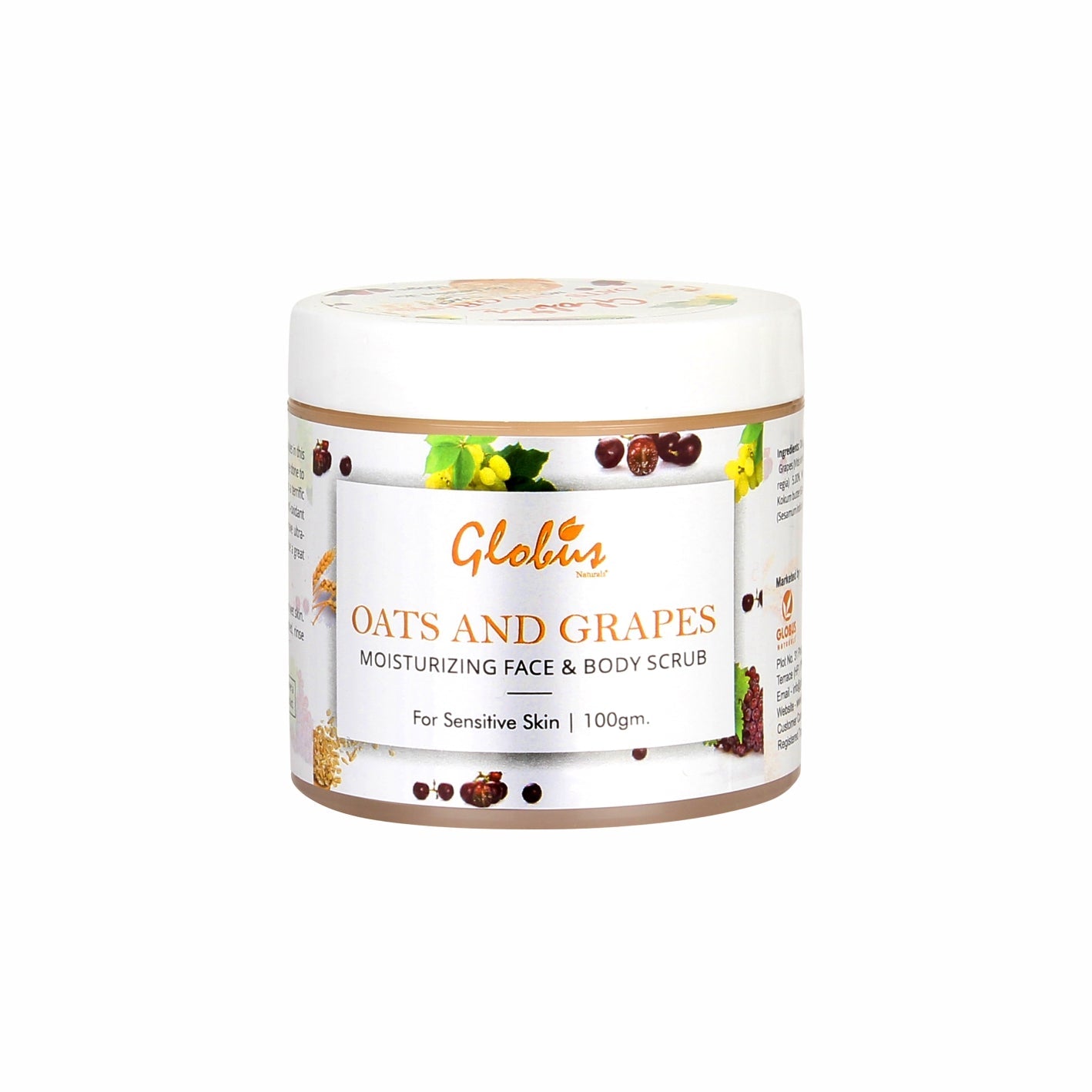 Globus Naturals Oats Grapes Moisturizing & Whitening Face & Body Scrub ...