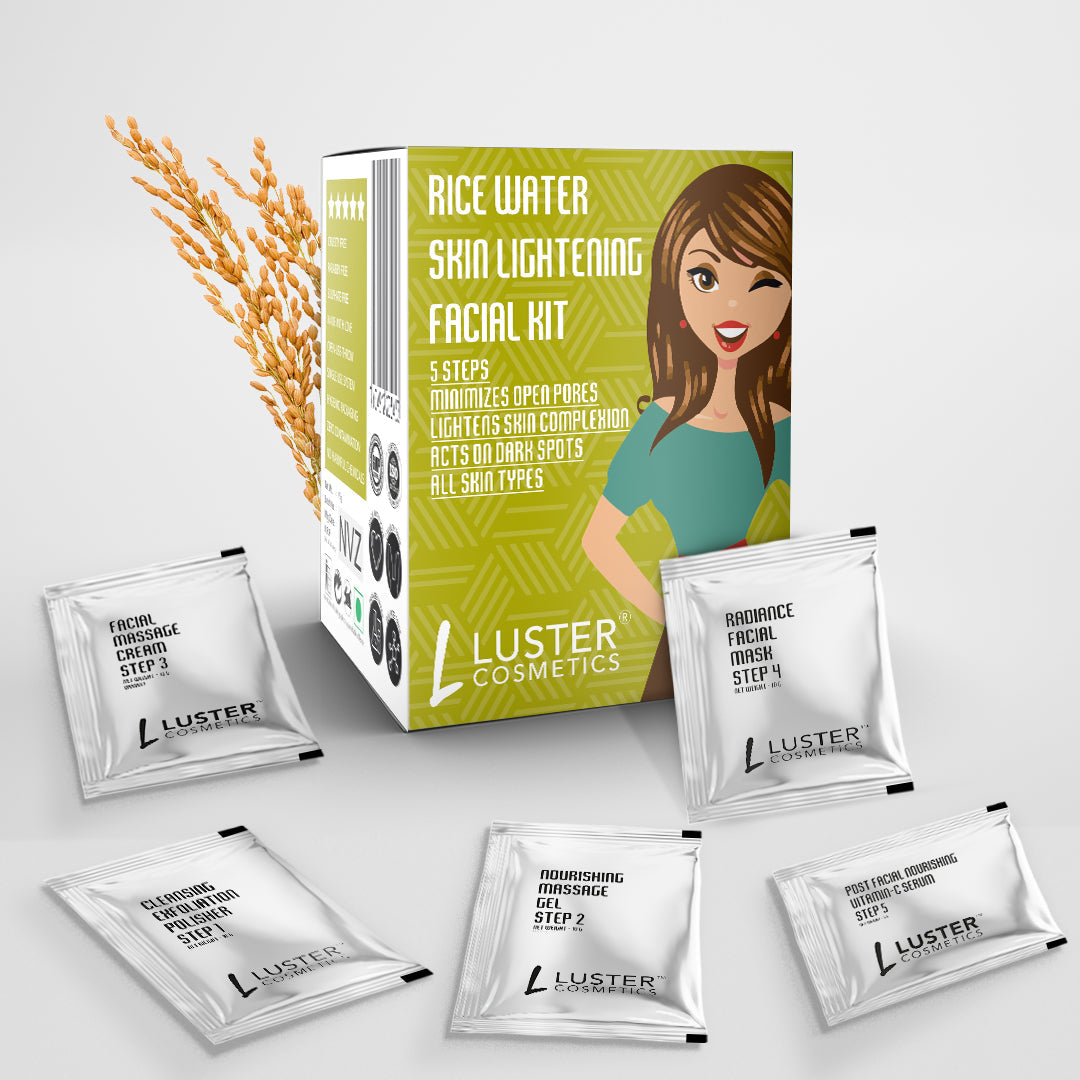 Luster Cosmetics Rice Water Skin Lightening Facial Kit- 45g – Veeha Beauty