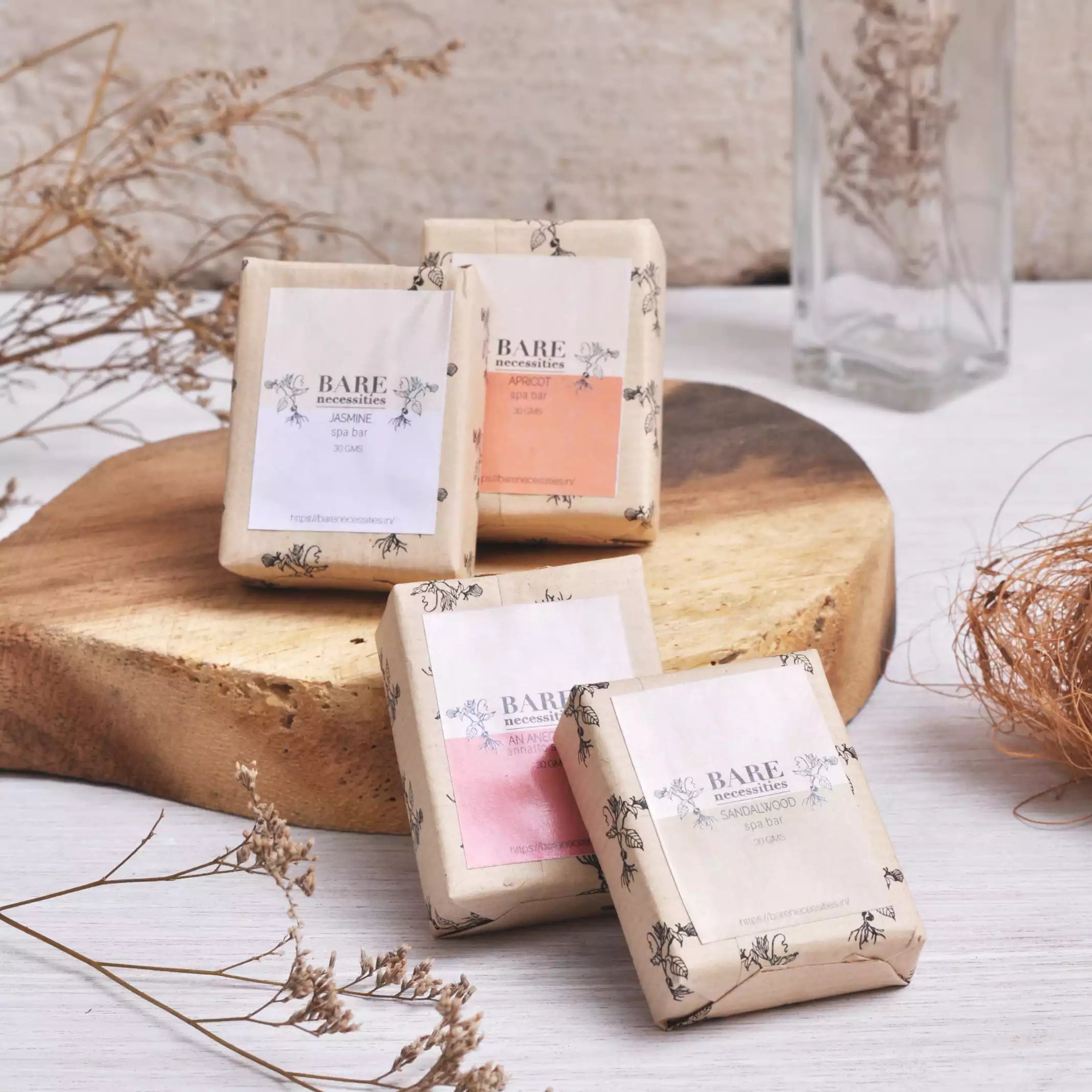Bare Necessities Natural Small Spa Bars | Soaps [Pack of 4] – Veeha Beauty