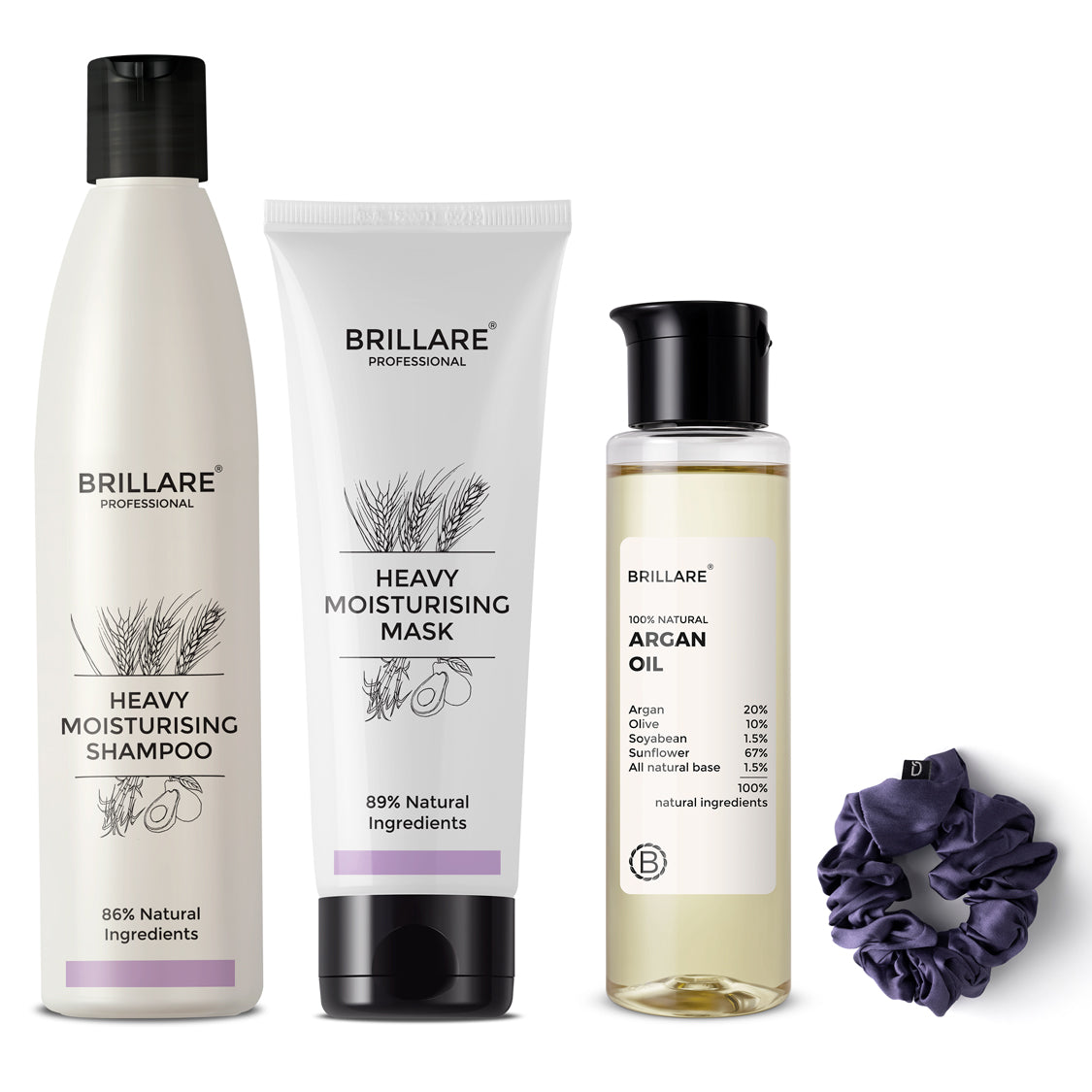 Brillare Heavy Moisturising Shampoo, Conditioner & Argan Oil Combo – Veeha Beauty