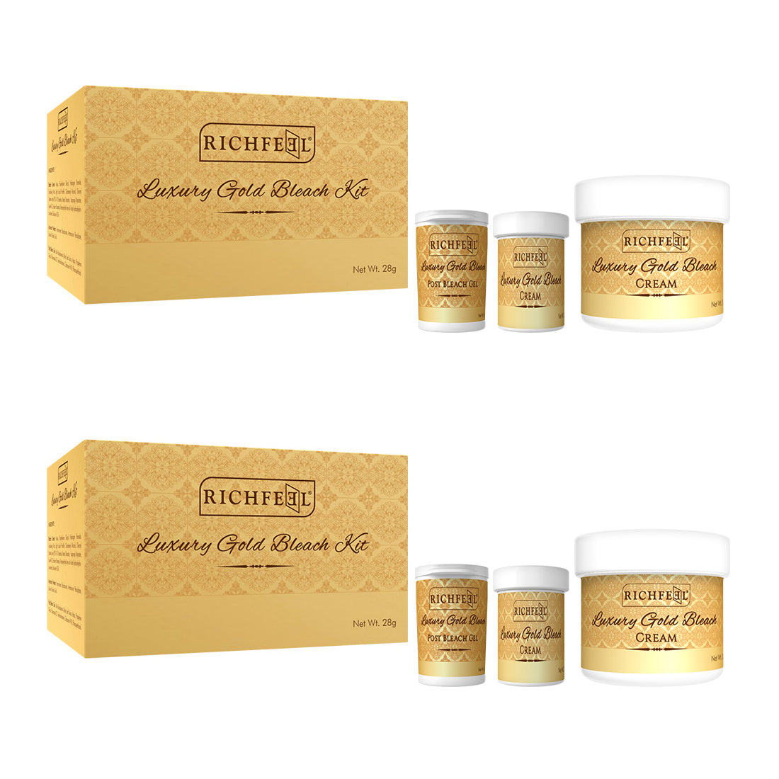 Richfeel Naturals Luxury Gold Bleach Kit Combo (28g X 2) – Veeha Beauty